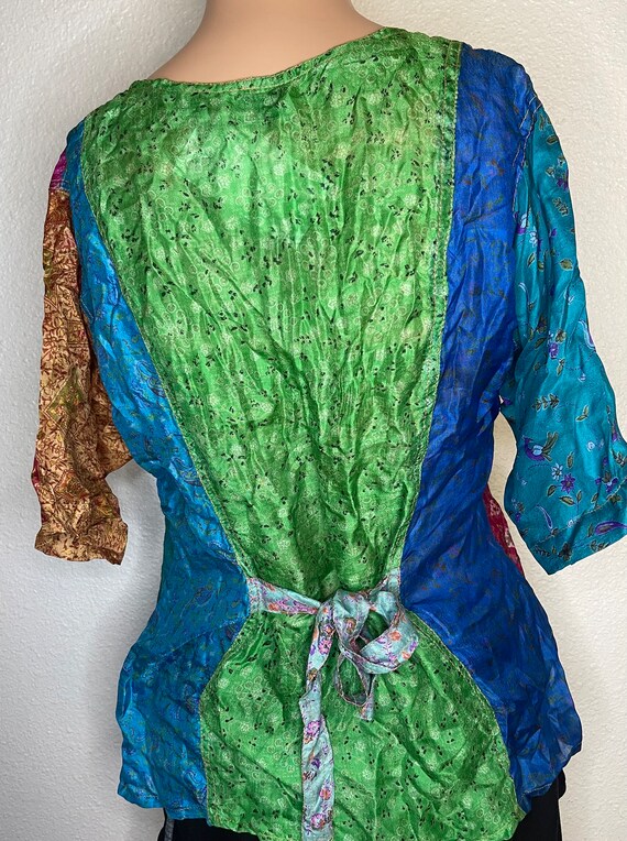 Lightweight, delicate beautiful silk patchwork short … - Gem