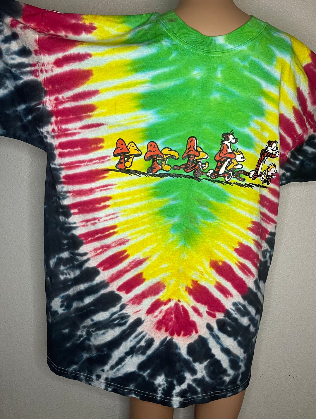 Vintage Calvin & Hobbes Tie Dye T Shirt. Impossible to Find - Etsy