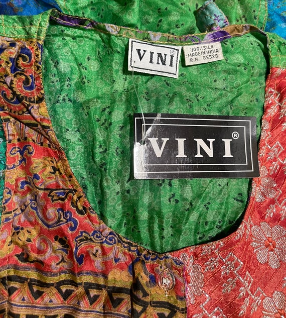 Lightweight, delicate beautiful silk patchwork short … - Gem