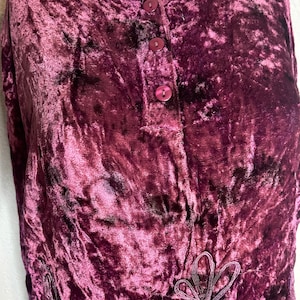 Burgundy Crushed Velvet Top With Embroidery Design. Womens “free Size ...