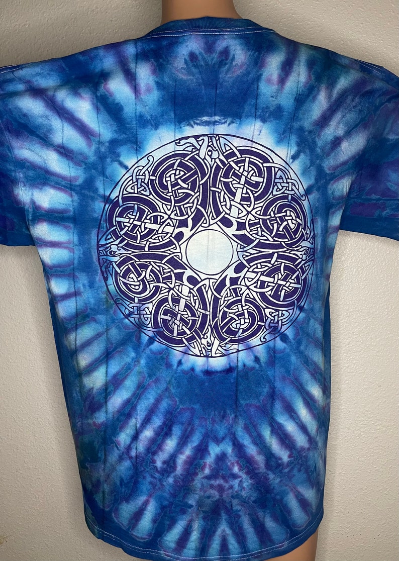 Lotus/celtic Knot Blue Tie Dye T Shirt. - Etsy