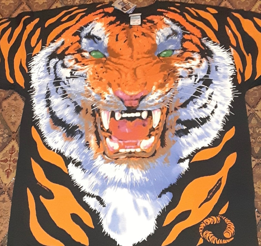 Vintage, Liquid Blue Tiger T Shirt. Size XXL - Etsy