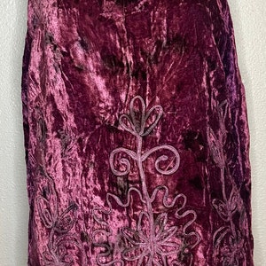 Burgundy Crushed Velvet Top With Embroidery Design. Womens “free Size ...
