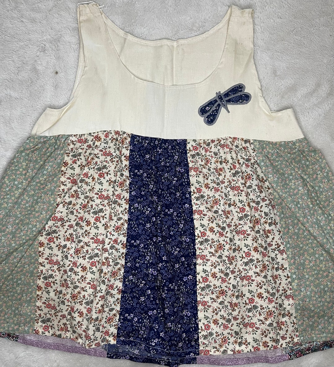 Handmade, Gypsy Rose Calico Dragonfly Tank Top, With Pockets! - Etsy