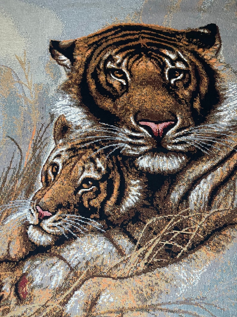 A Mothers Love, Tigers, Rug Barn Throw Blanket. Ruane Manning, Vintage ...