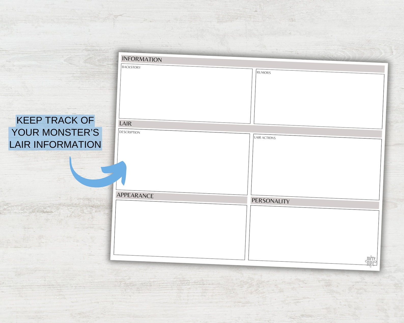 Minimalist - Monster Stat Block DM Sheets - Dnd 5E - Printable PDF - Etsy