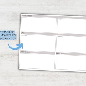 Minimalist - Monster Stat Block DM Sheets - Dnd 5E - Printable PDF - Etsy