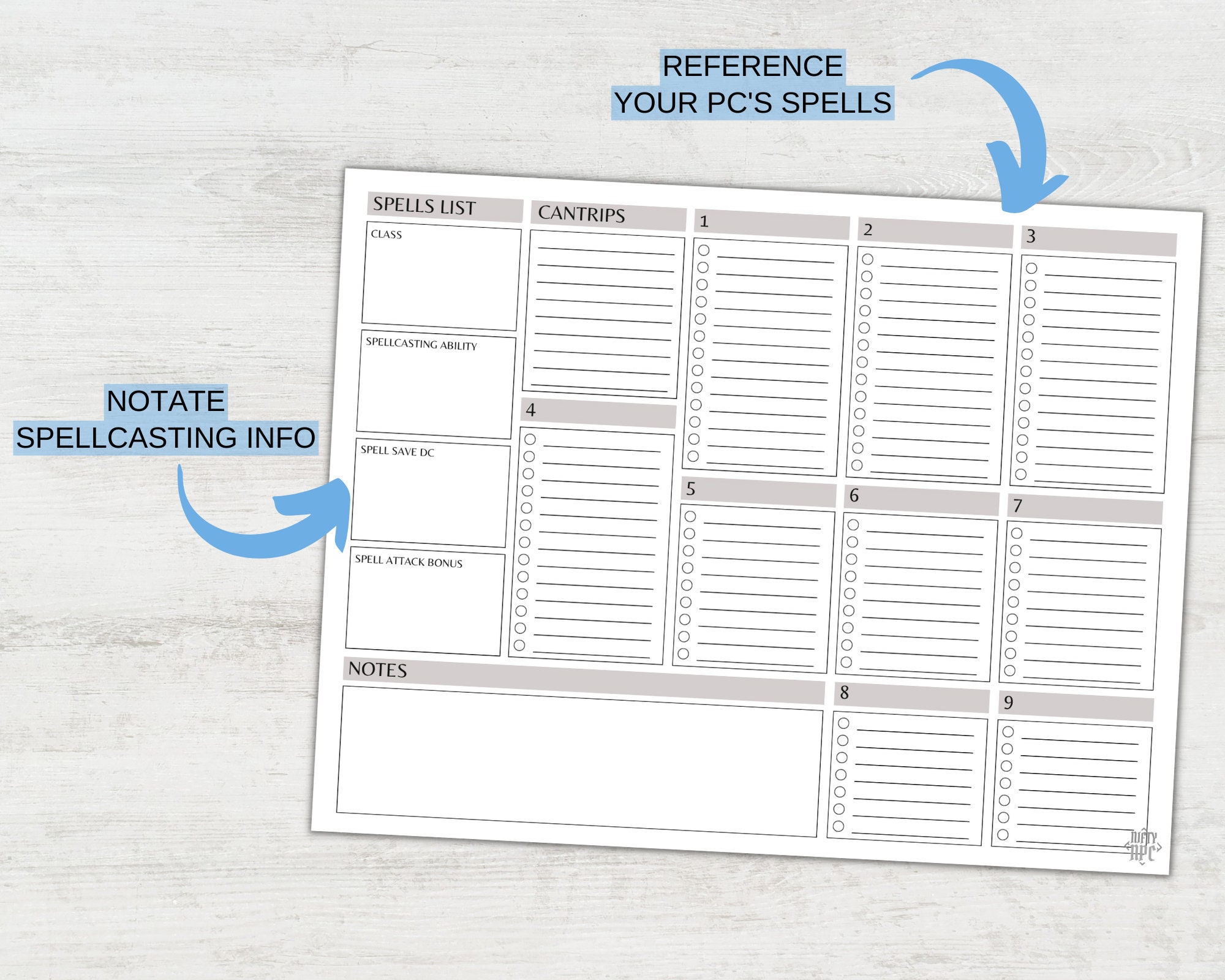 NPC Info DM Sheets Dnd 5E Minimalist Printable PDF, 47% OFF