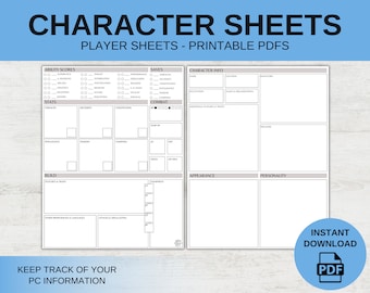Minimalist - NPC Info DM Sheets - Dnd 5E - Printable PDF - Etsy