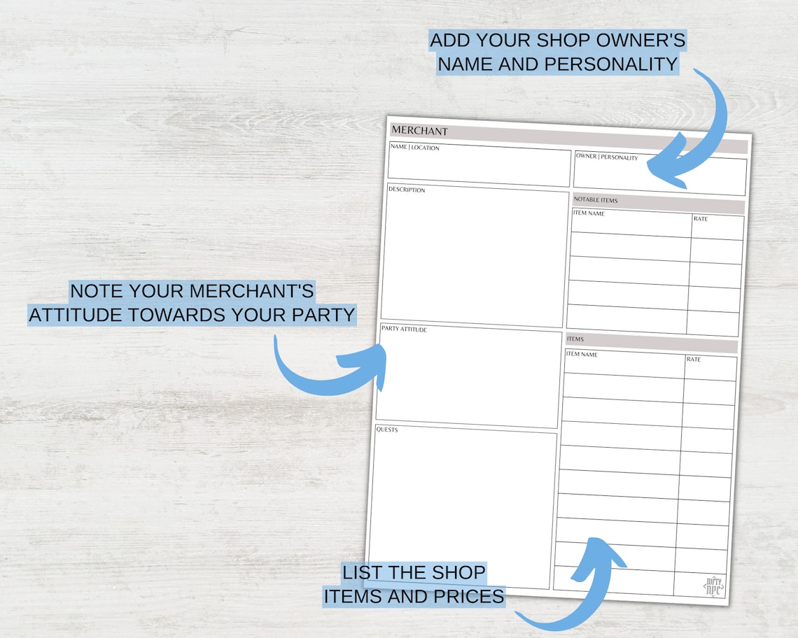 Minimalist - Merchant Shop DM Sheets Version 2.0 - Dnd 5E - Fillable ...