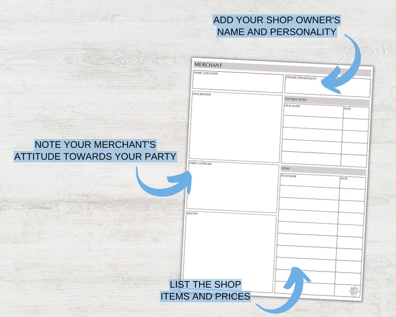 Minimalist - Merchant Shop DM Sheets Version 2.0 - Dnd 5E - Fillable ...