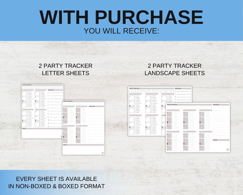 Minimalist -party Tracker DM Sheets Version 2.0 - Dnd 5E - Printable ...
