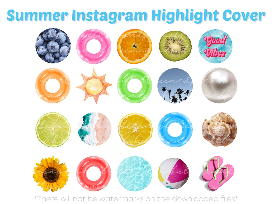 Summer Aesthetic Instagram Highlight Covers | 20 PNG Instant Digital ...