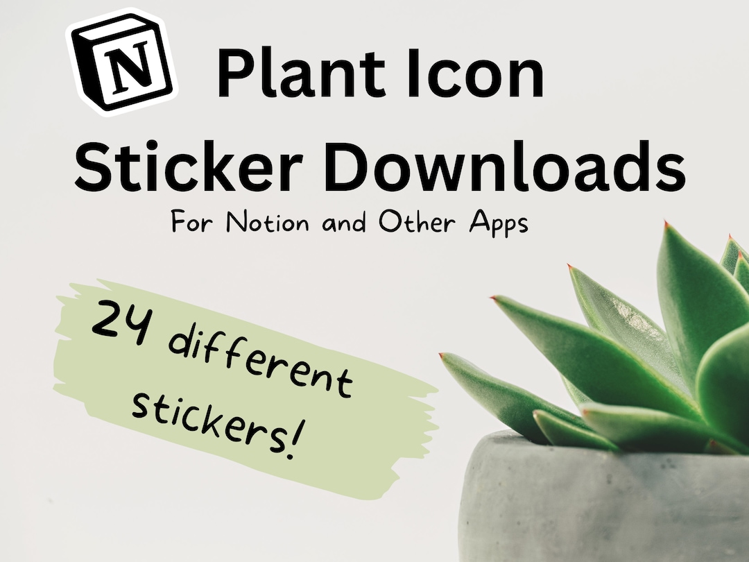 Plant Digital Stickers/ Icon | Set for Notion, Note Taking, Digital ...