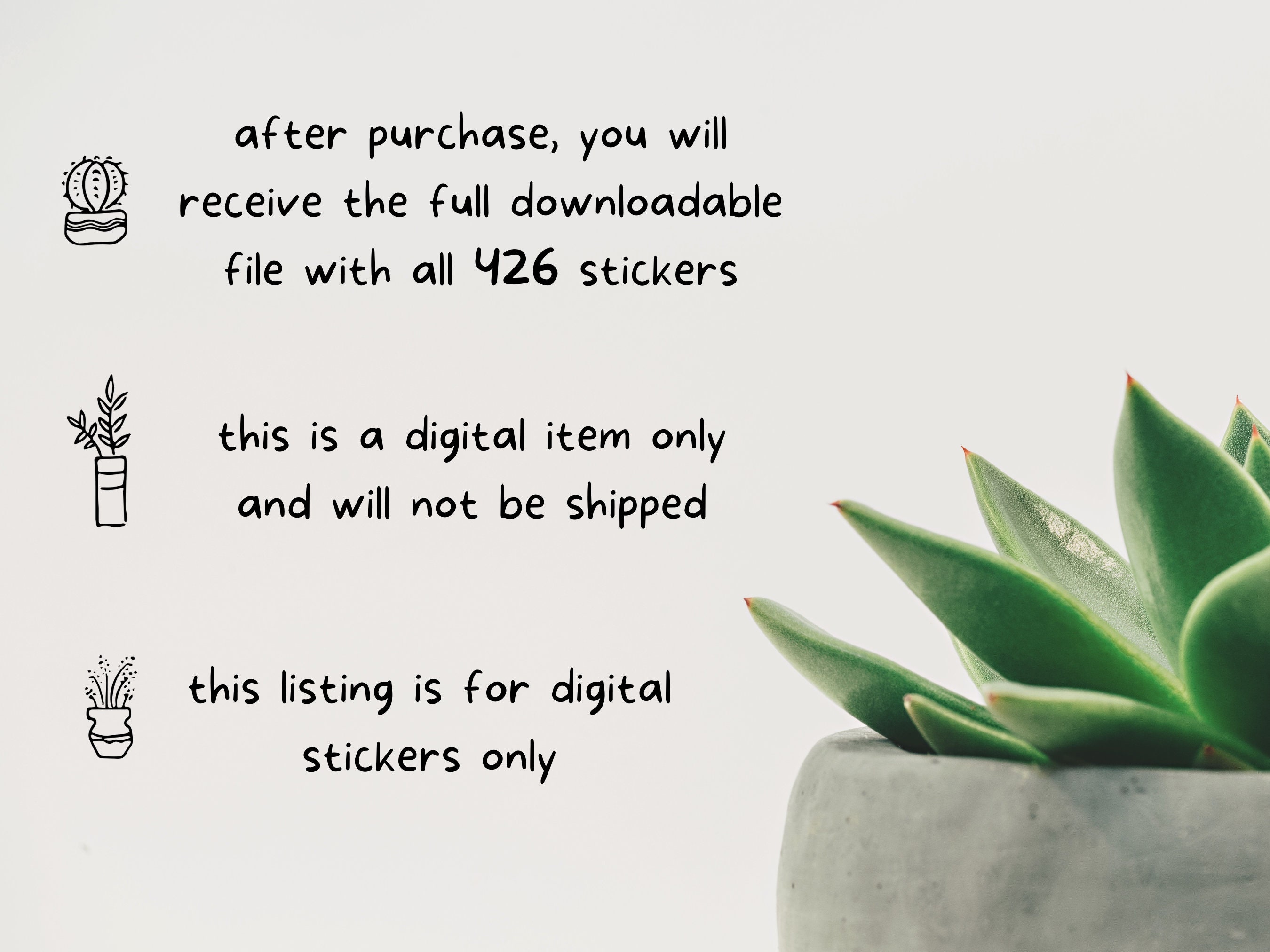 Plant Digital Stickers/ Icon | Set for Notion, Note Taking, Digital ...