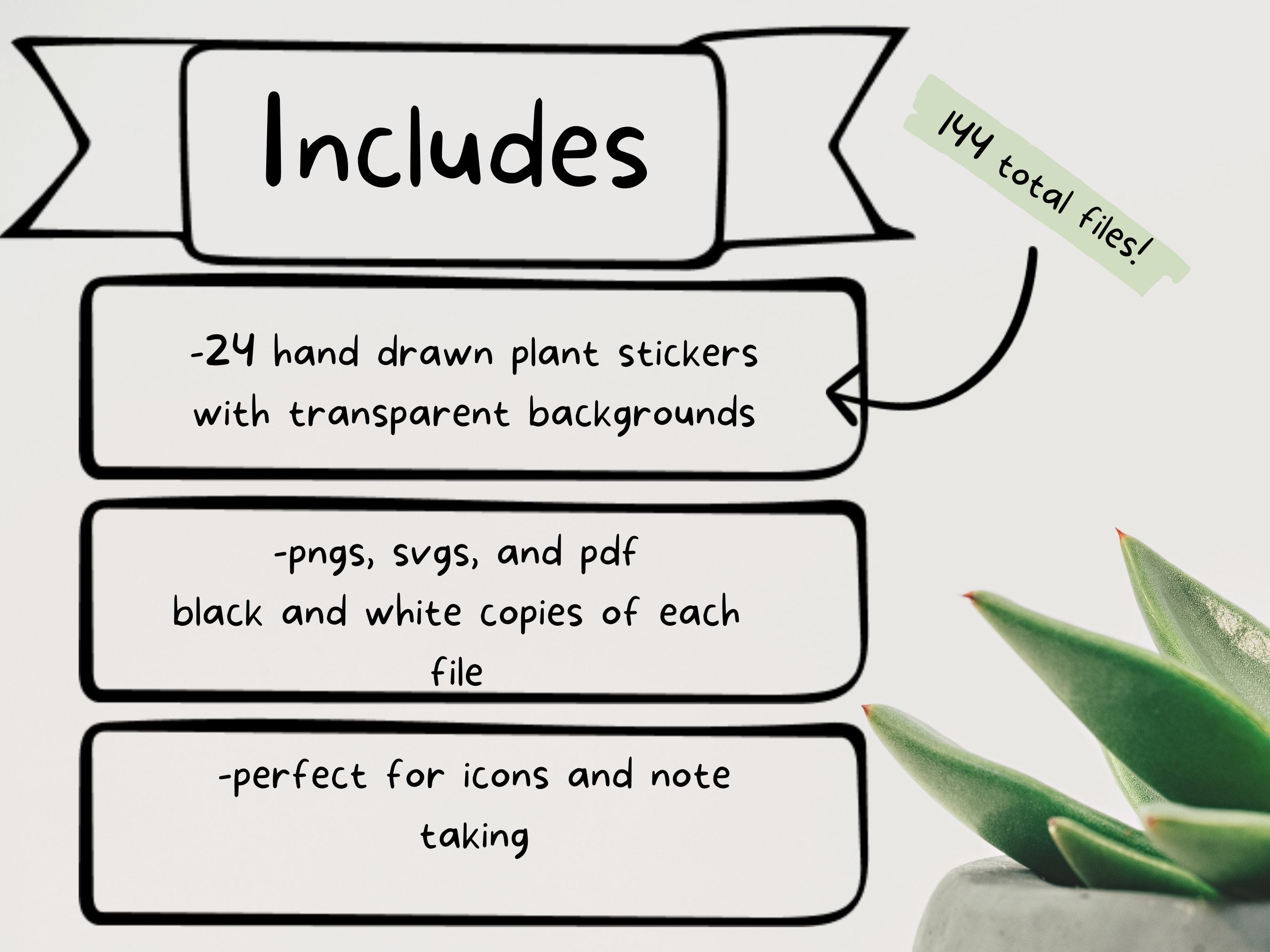 Plant Digital Stickers/ Icon | Set for Notion, Note Taking, Digital ...