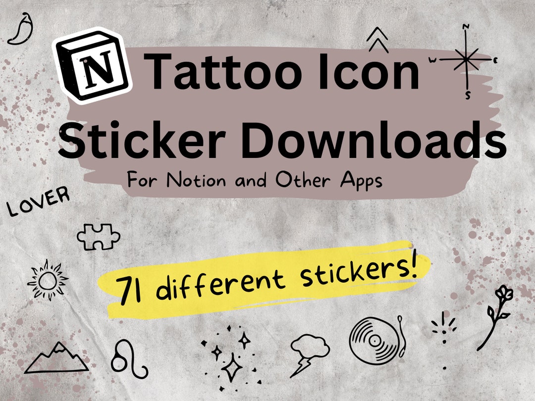 Tattoo Style Digital Stickers/ Icon| Set for Note Taking, Digital ...