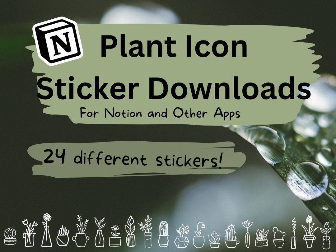 Plant Digital Stickers/ Icon | Set for Notion, Note Taking, Digital ...