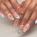 3D Flower French Tip Press on Nails: Handmade Faux Acrylic Gel Nails - Etsy