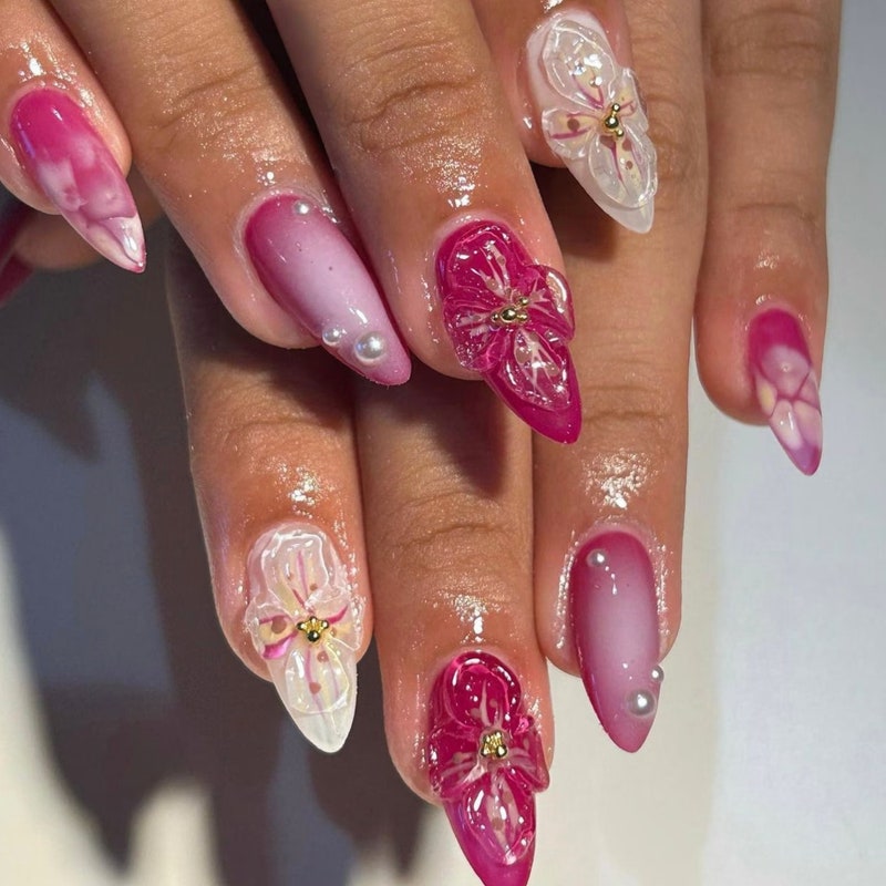 Flower Nails - Etsy