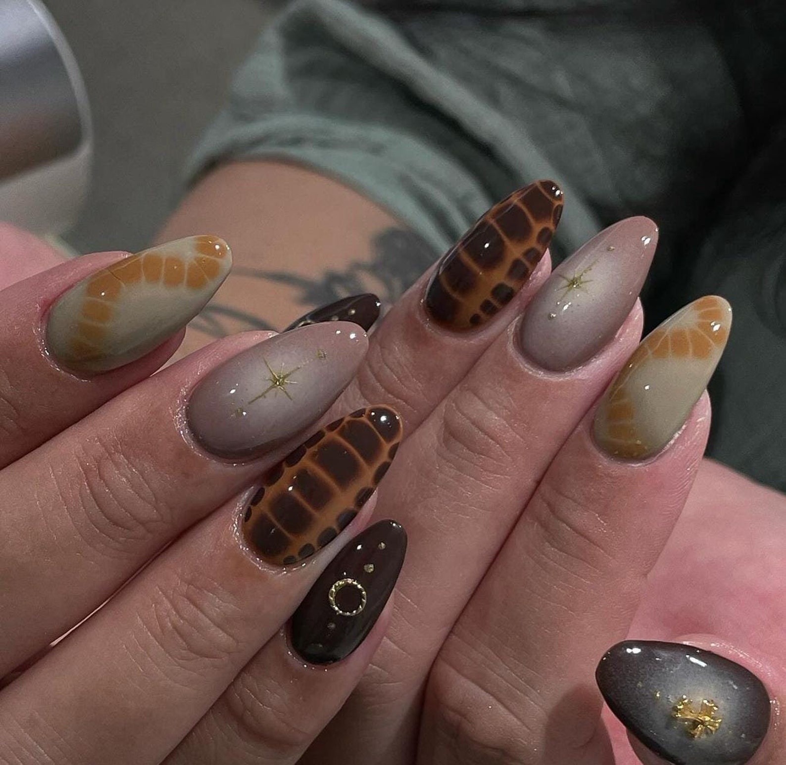 Tortoise Shell Print Nails / Hand Painted Nail /custom Press on Nails ...