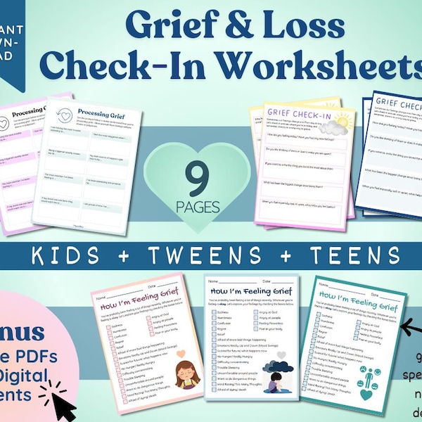 Grief and Loss Worksheets for Children - Etsy