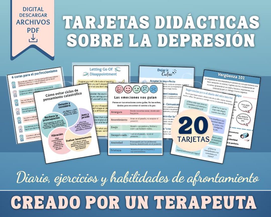 Tarjetas De Depresión Y Ansiedad Imprimibles Para Afrontamiento De ...