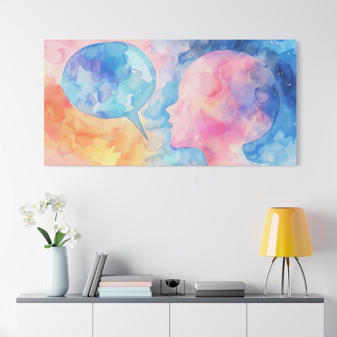 Child Psychologist Office Decor Watercolor Canvas Therapist Office Wall ...