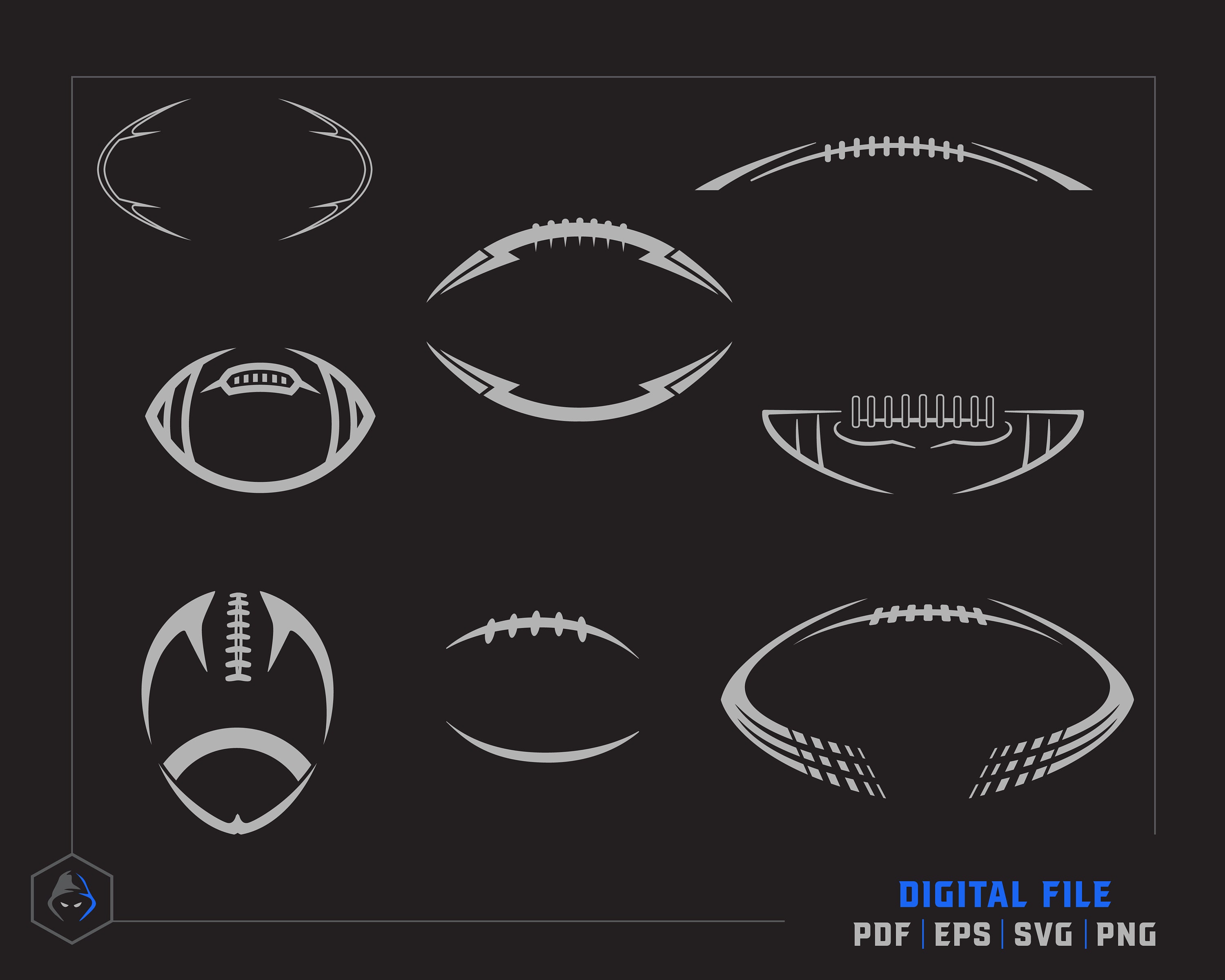 Football SVG Design Bundle, Cut File, Clipart (digital Download) - Etsy