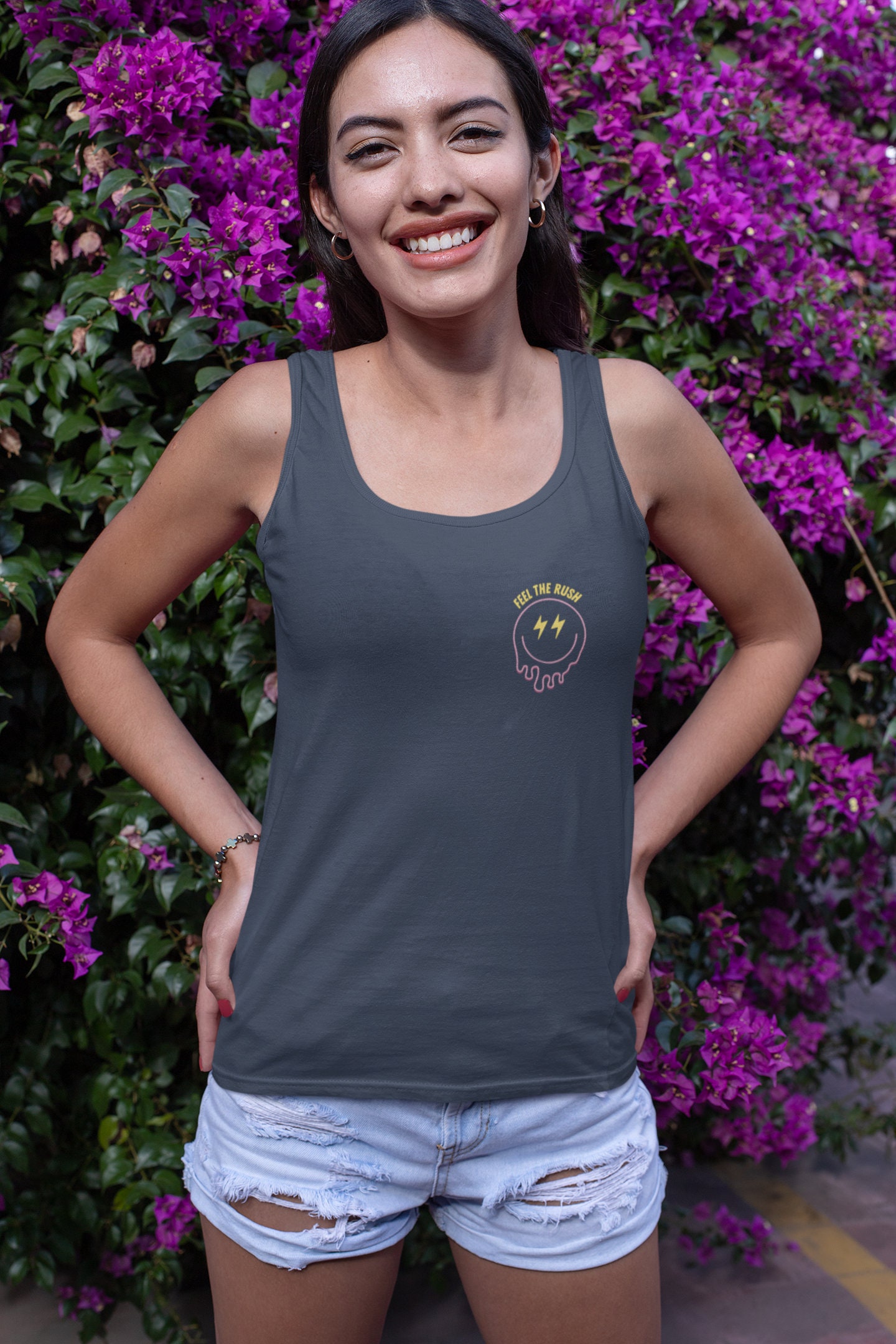 Smiley Face Tank Top Graphic Smiley Face Graphic Shirt for Friend ...