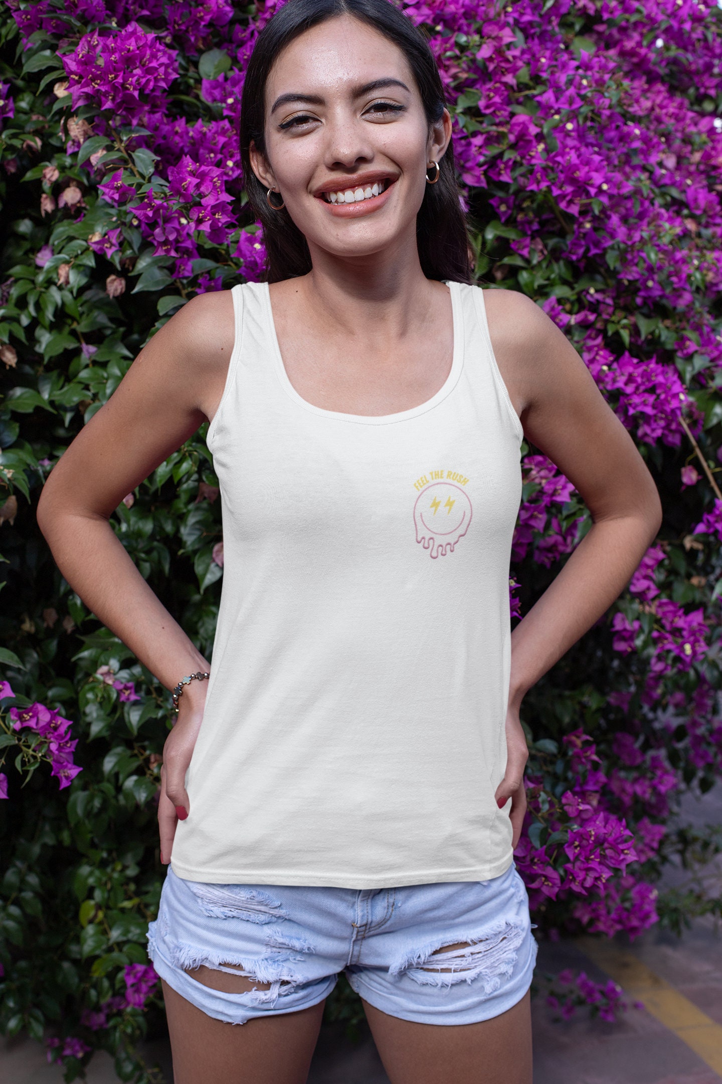 Smiley Face Tank Top Graphic Smiley Face Graphic Shirt for Friend ...