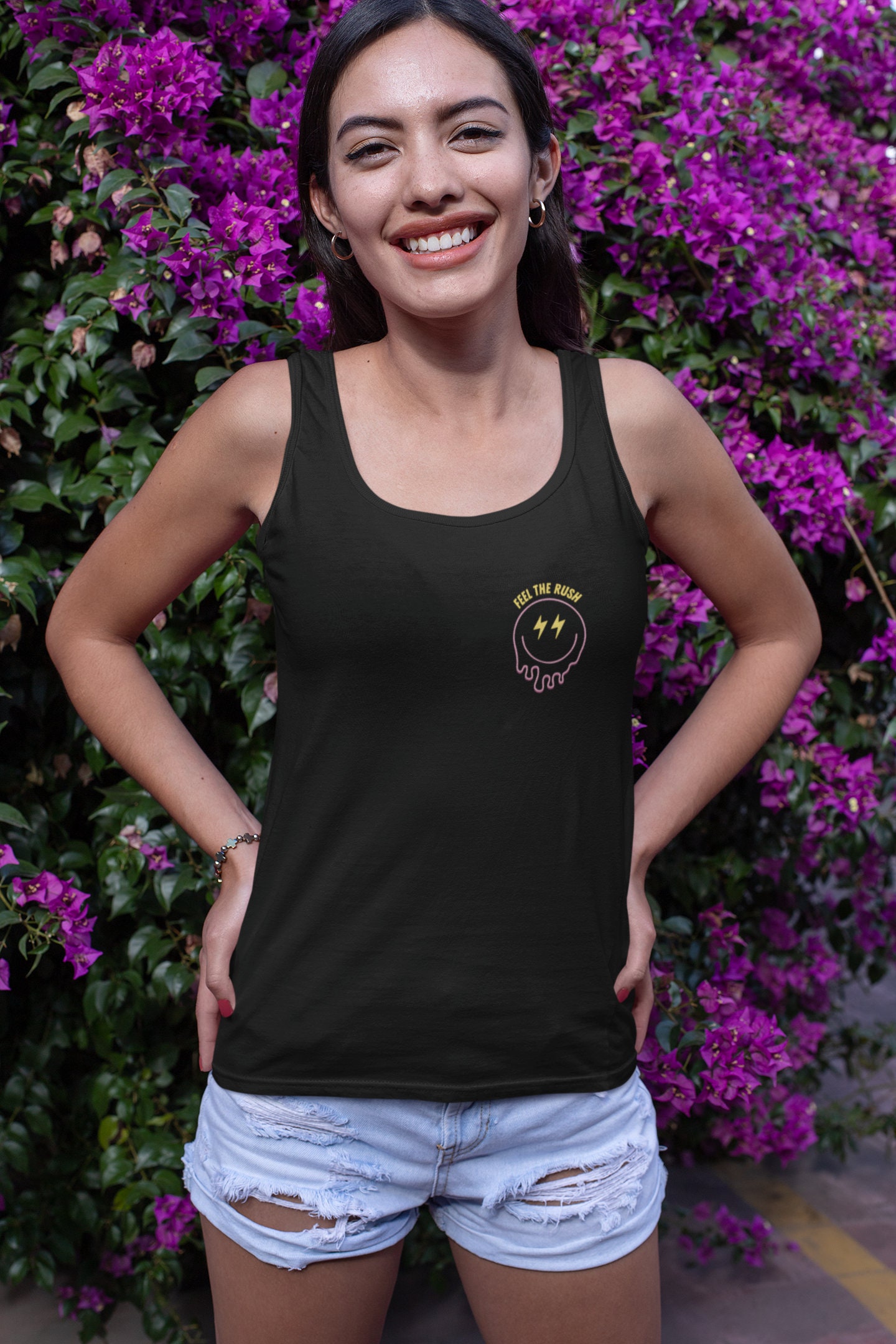 Smiley Face Tank Top Graphic Smiley Face Graphic Shirt for Friend ...