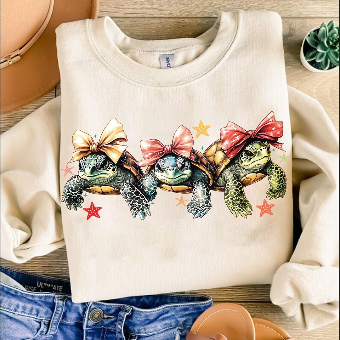 Coquette Sea Turtles PNG, Nautical Sublimation Designs, Beach Png ...