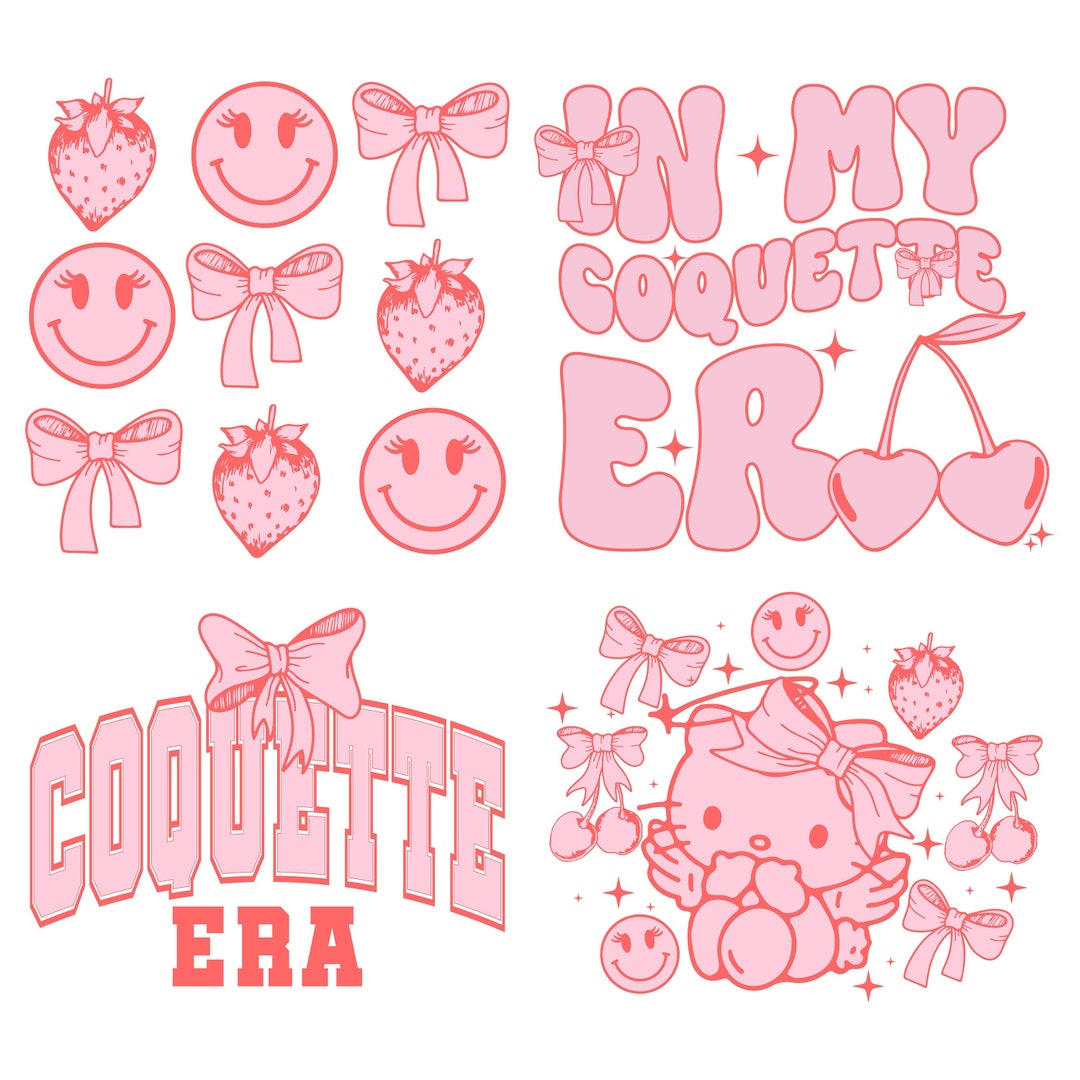 Coquette Bundle, Bow,cherry Svg, Coquette Era,pink Bow,aesthetic Png ...