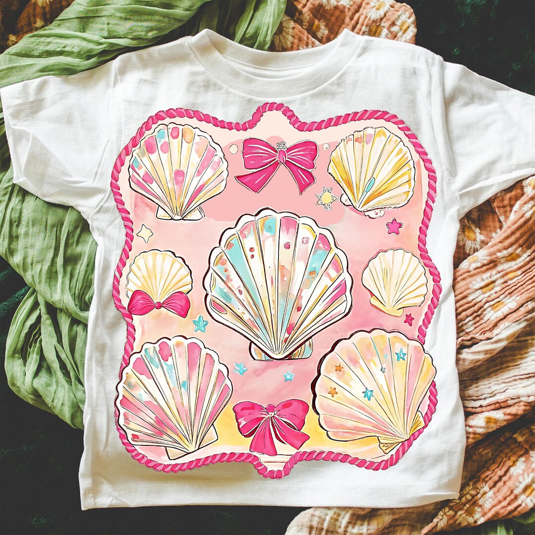 Coquette Seashell Clam Summer Png, Summer Vibes PNG, Retro Coquette ...