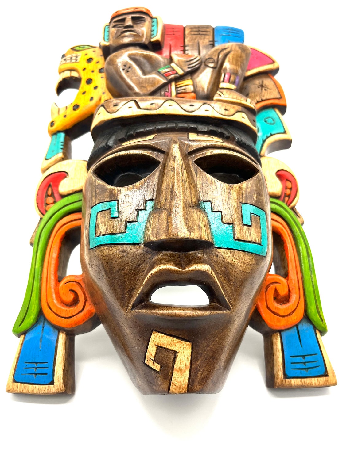 Prehispanic Wooden Mask: Chac Mool - Etsy