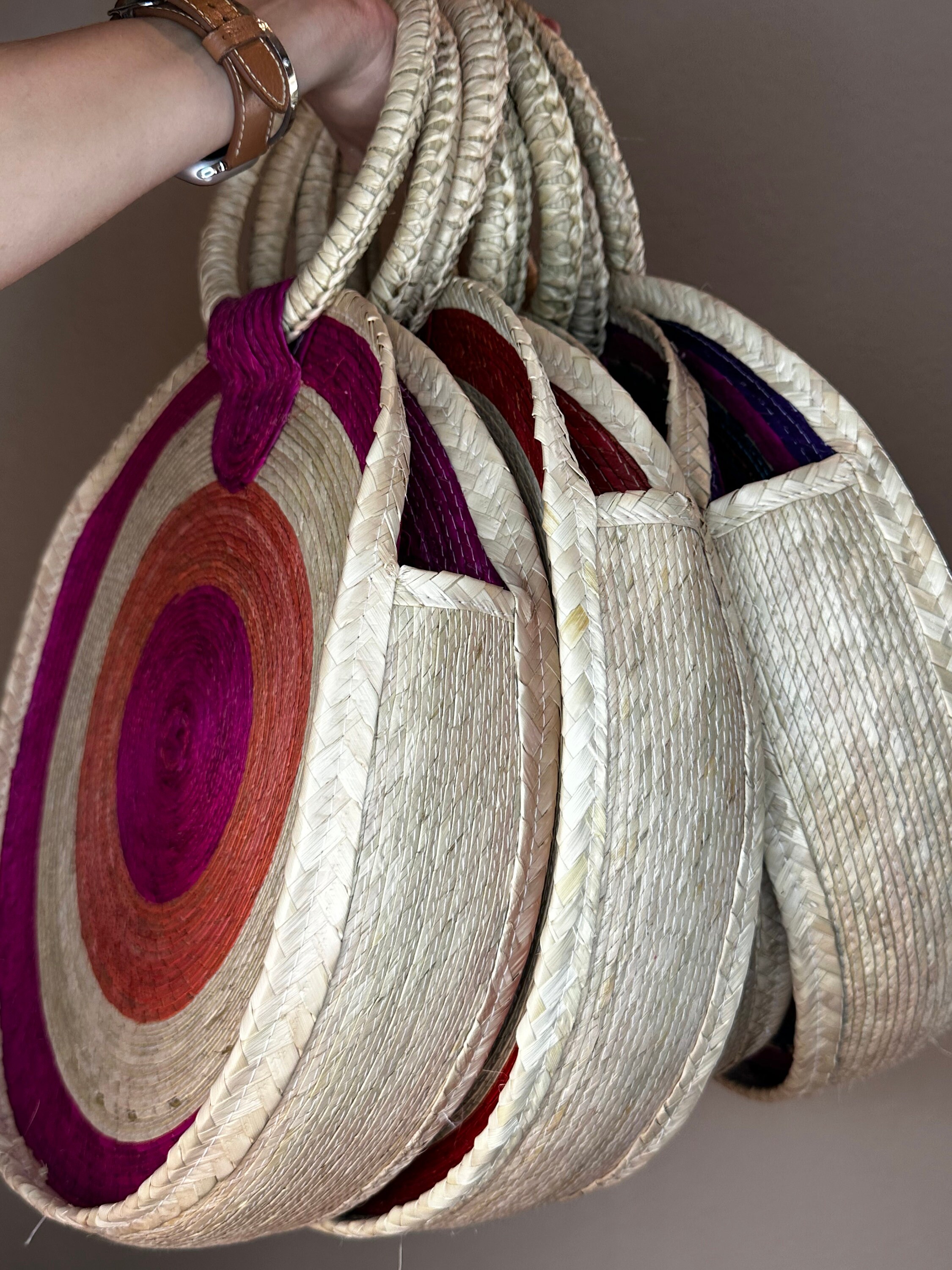 Handmade Round Handbag Made With Palm Leaf - Etsy