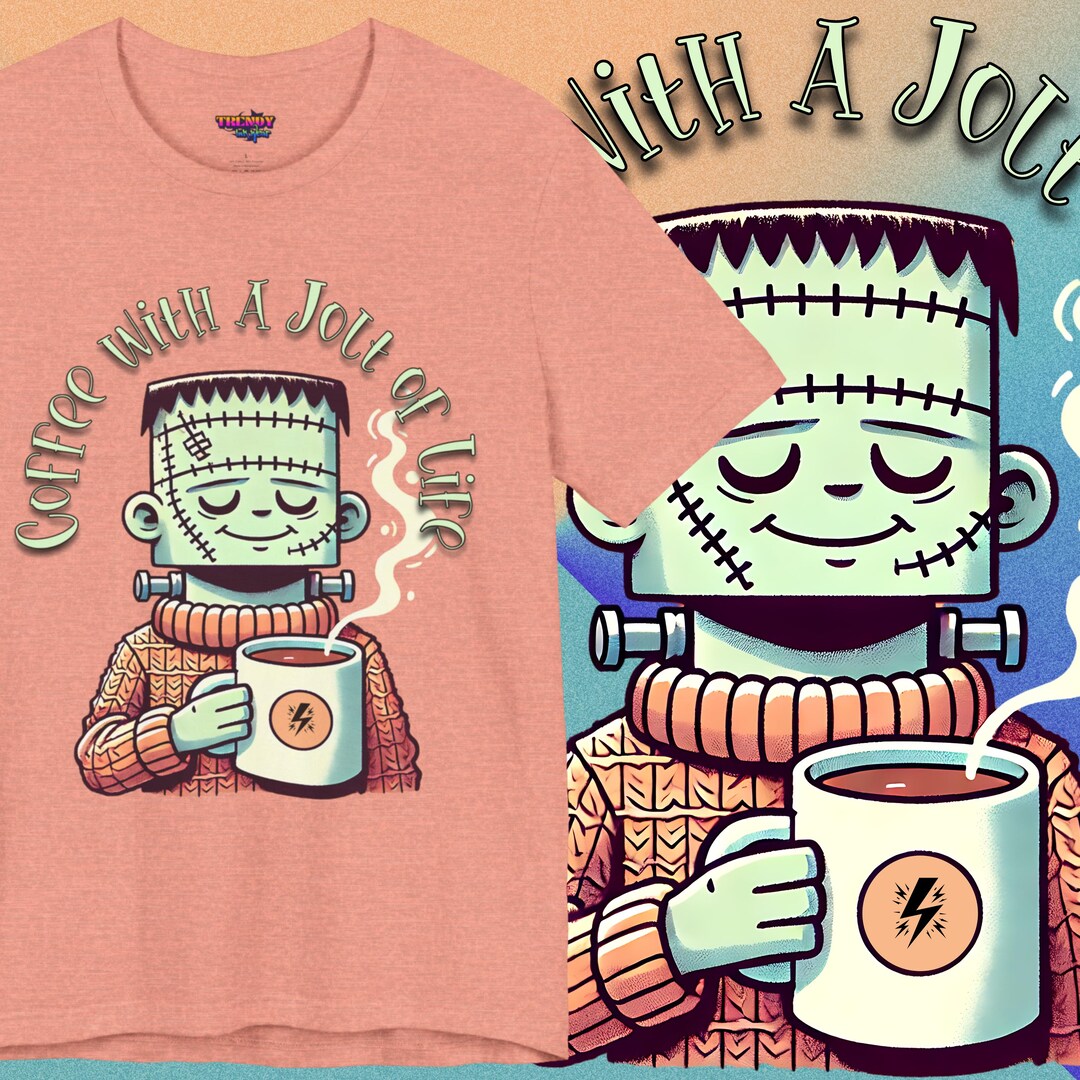 Frankenstein Coffee T-shirt | Halloween Monster Bella+canvas Tee - Etsy