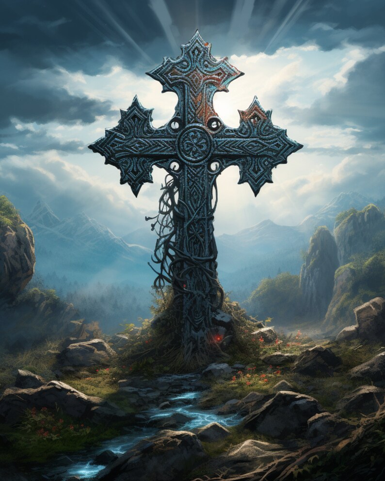 Ancient Blue Cross - Etsy