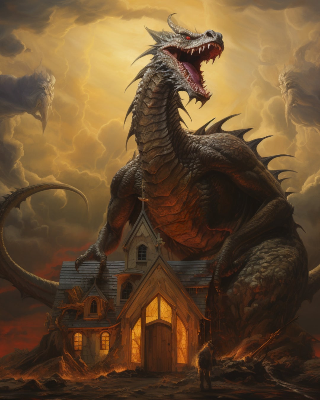 Dragon Versus the Church - Etsy