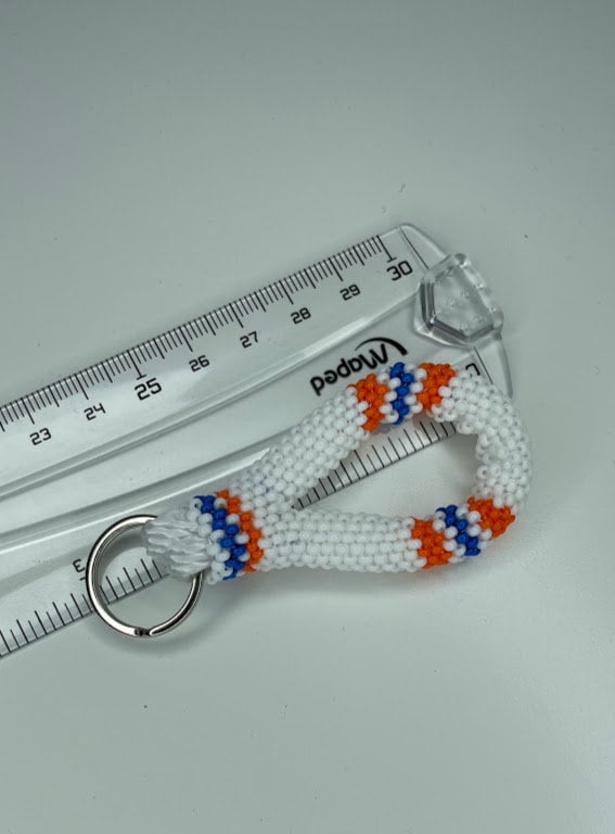 Blue and Orange Peyote Stitch Keychain - Etsy