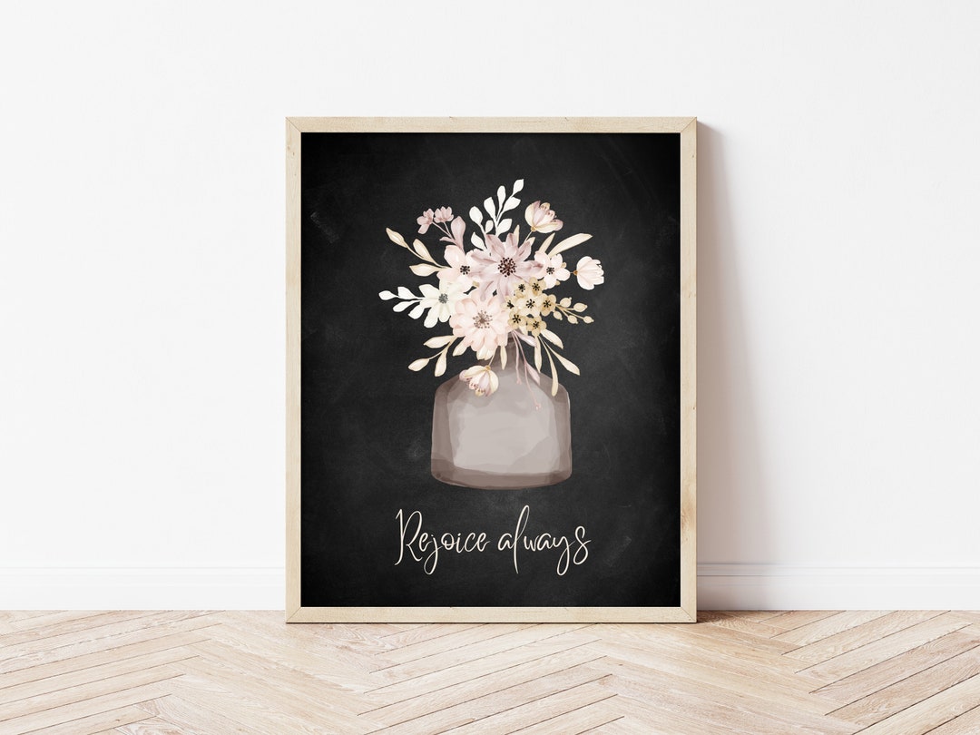 Rejoice Always Scripture Printable Wall Art, Bible Verse Quote ...