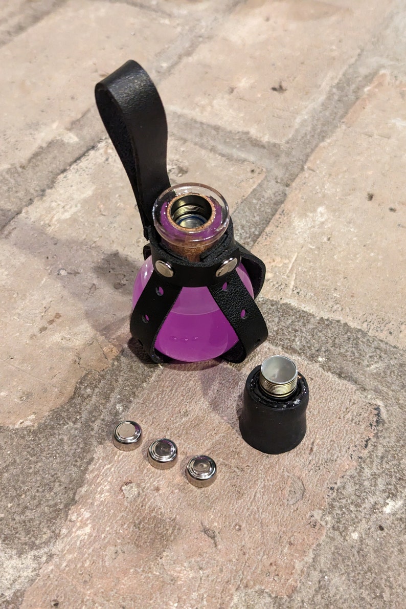 Glowing Light Elixir in Small Potion Bottle With Leather - Etsy