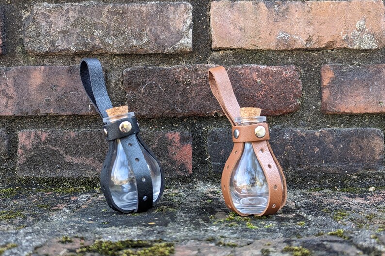 Small Potion Bottle With Leather Holster - Etsy