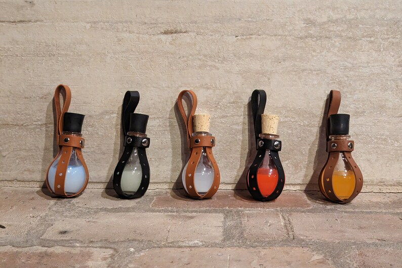 Glowing Light Elixir in Small Potion Bottle With Leather - Etsy