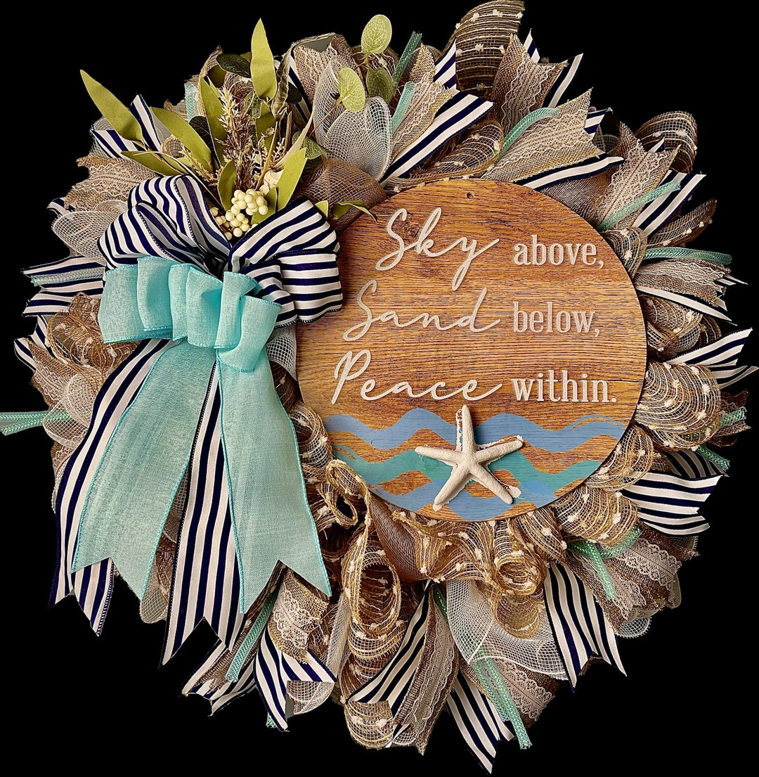 Coastal Wreath, Beach Wreath, Nautical Wreath, Coastal Design, Coastal ...