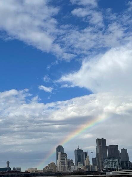 Dallas Texas City Skyline With a Rainbow - Etsy