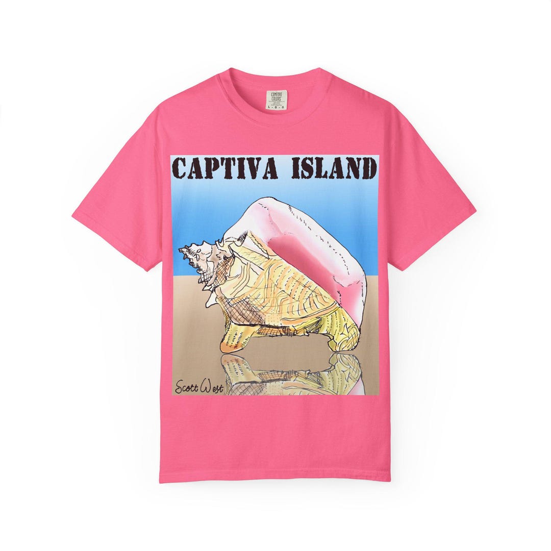 Giant Pink Conch Shell T-shirt, Watercolor Conch Painting Shirt, Rose ...