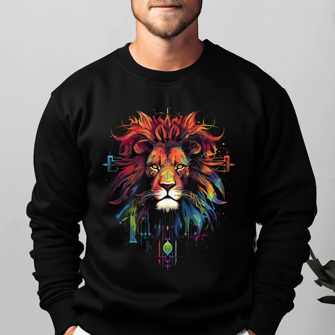 Lion Sweatshirt, Lion Lover, Lion Gift, Wild Animal Lover Sweater, Lion ...