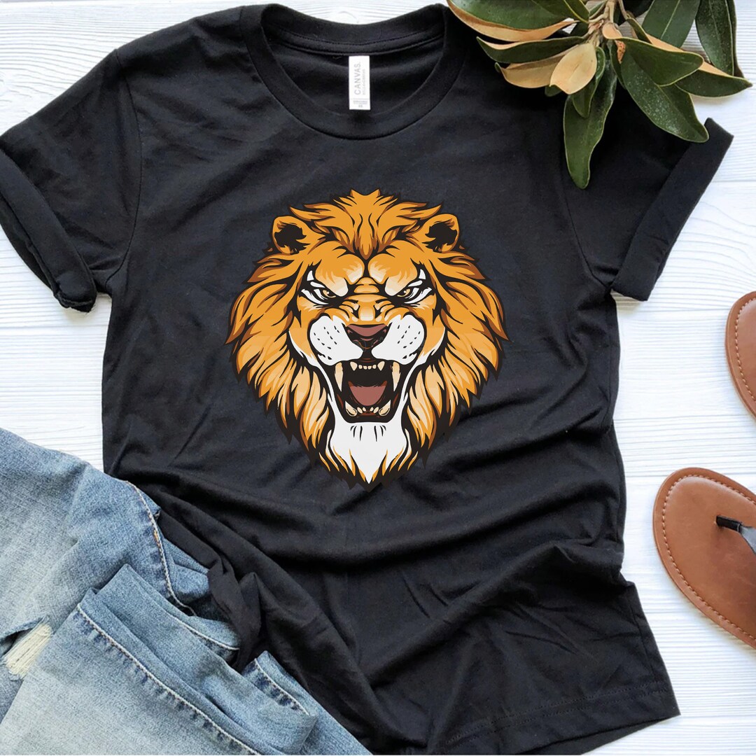 Lion T-shirt, Wild Lion Shirt, Detroit Lions Shirts, Lion Lover Shirt ...